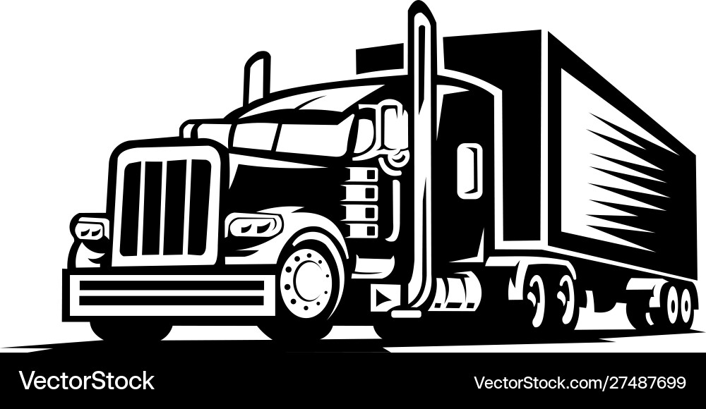 Tow truck trailer logo transportation Royalty Free Vector