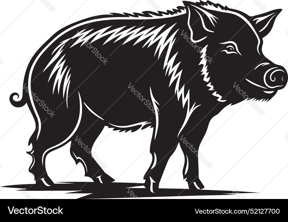 Beastly boar icon symbol tusker thunderbolt Vector Image