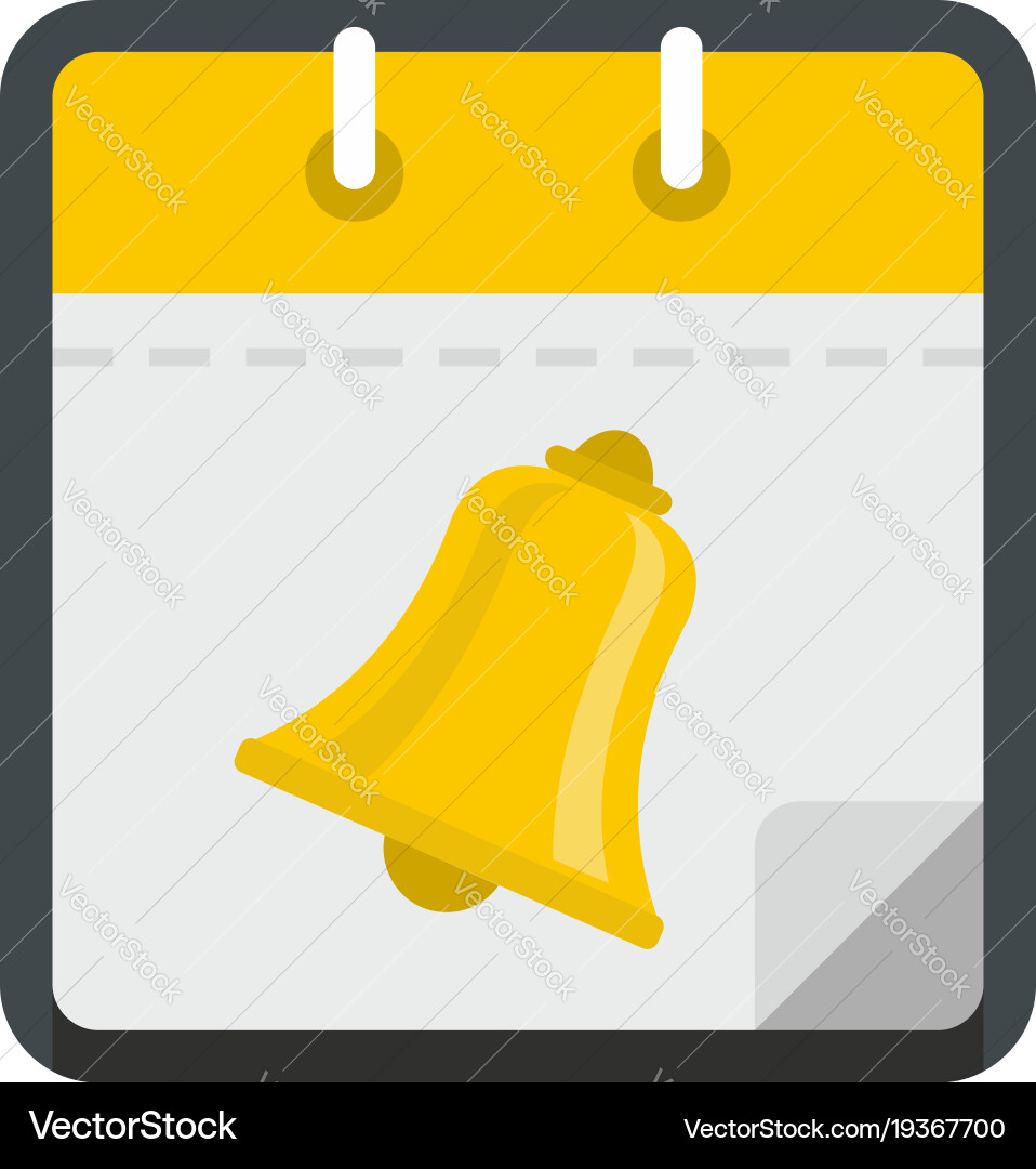 Calendar school icon flat style Royalty Free Vector Image