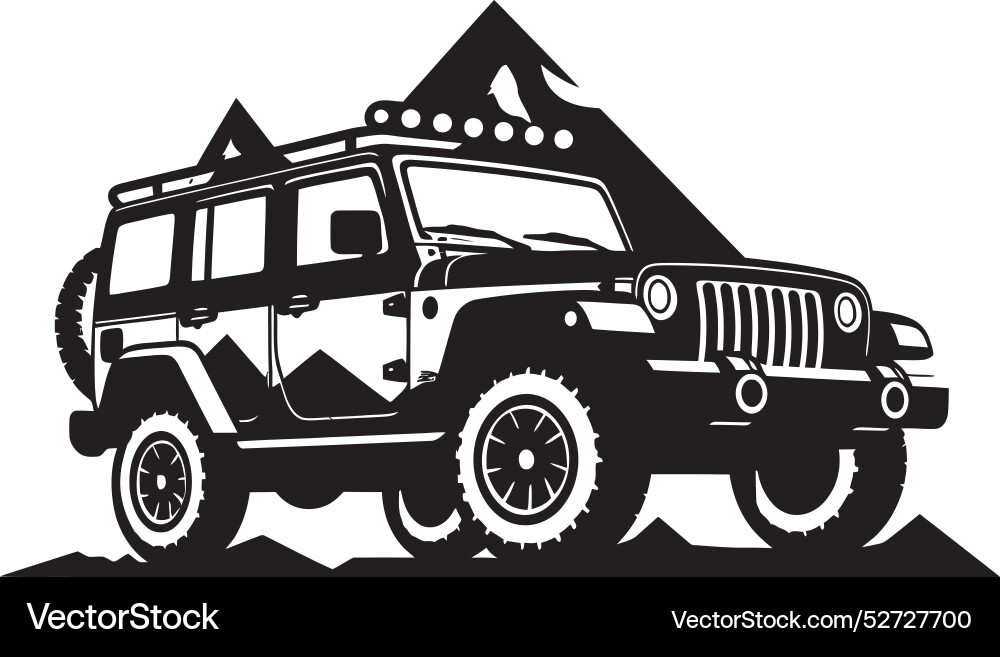 Exploring the backcountry jeep camping adventures Vector Image