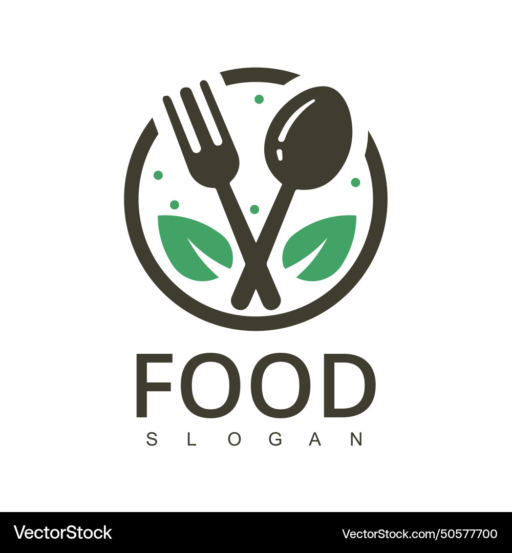 Food logo icon and label for design menu Vector Image