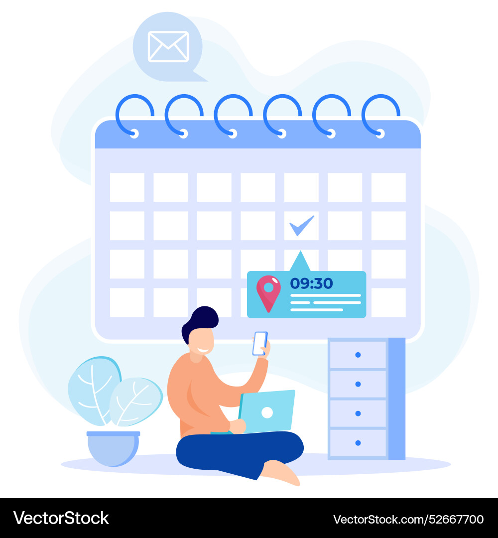 Graphic cartoon character of appointment Vector Image