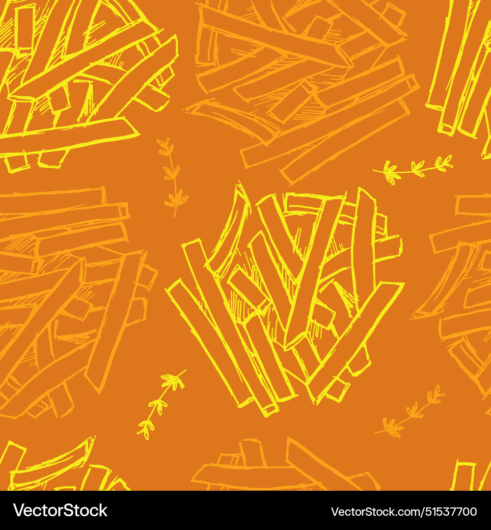 Hand drawn simple french fries doodle Royalty Free Vector