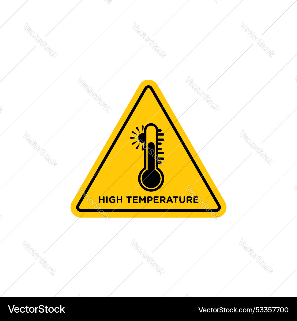 High temperature warning sign icon set caution Vector Image