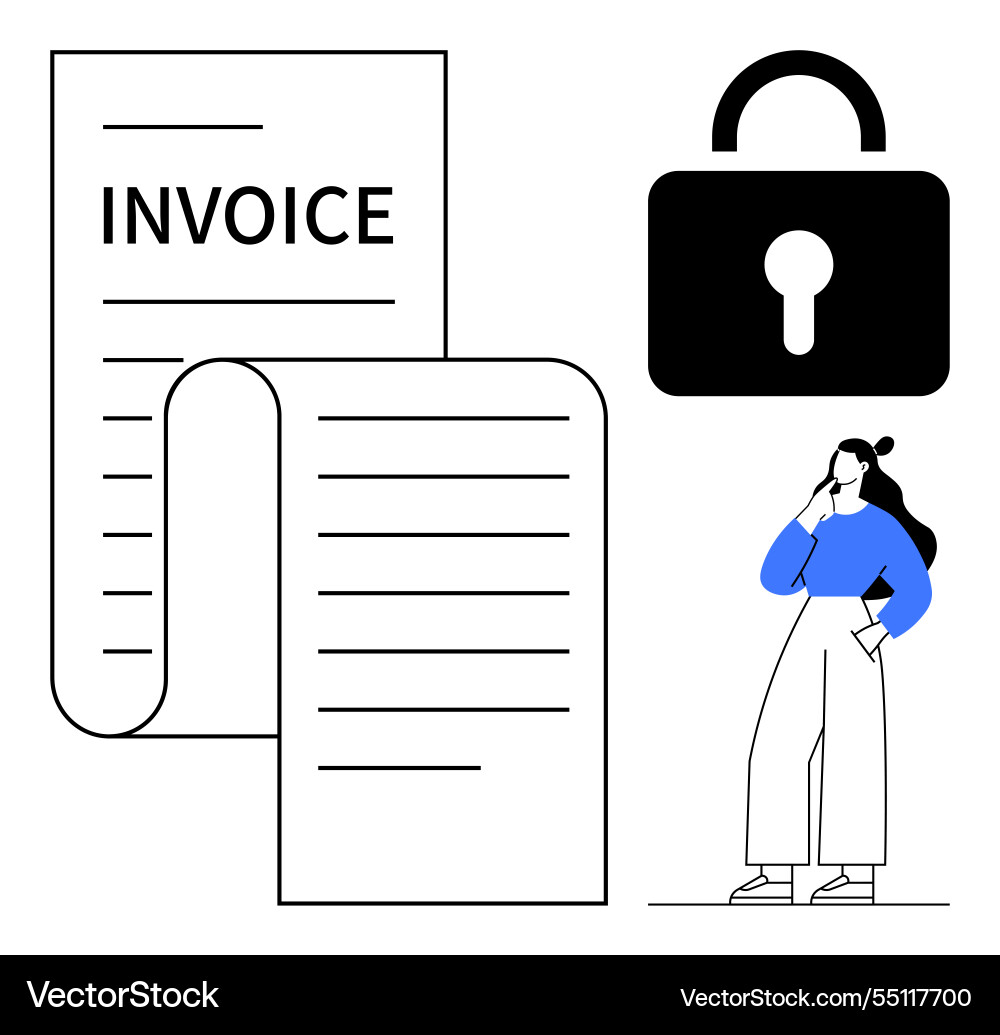 Invoices and security concerns in business Vector Image