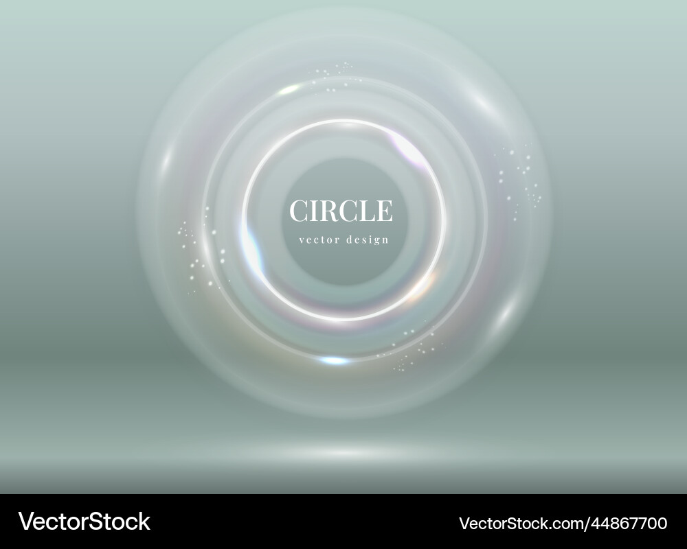 Light white circle glow effect shine sphere ring Vector Image