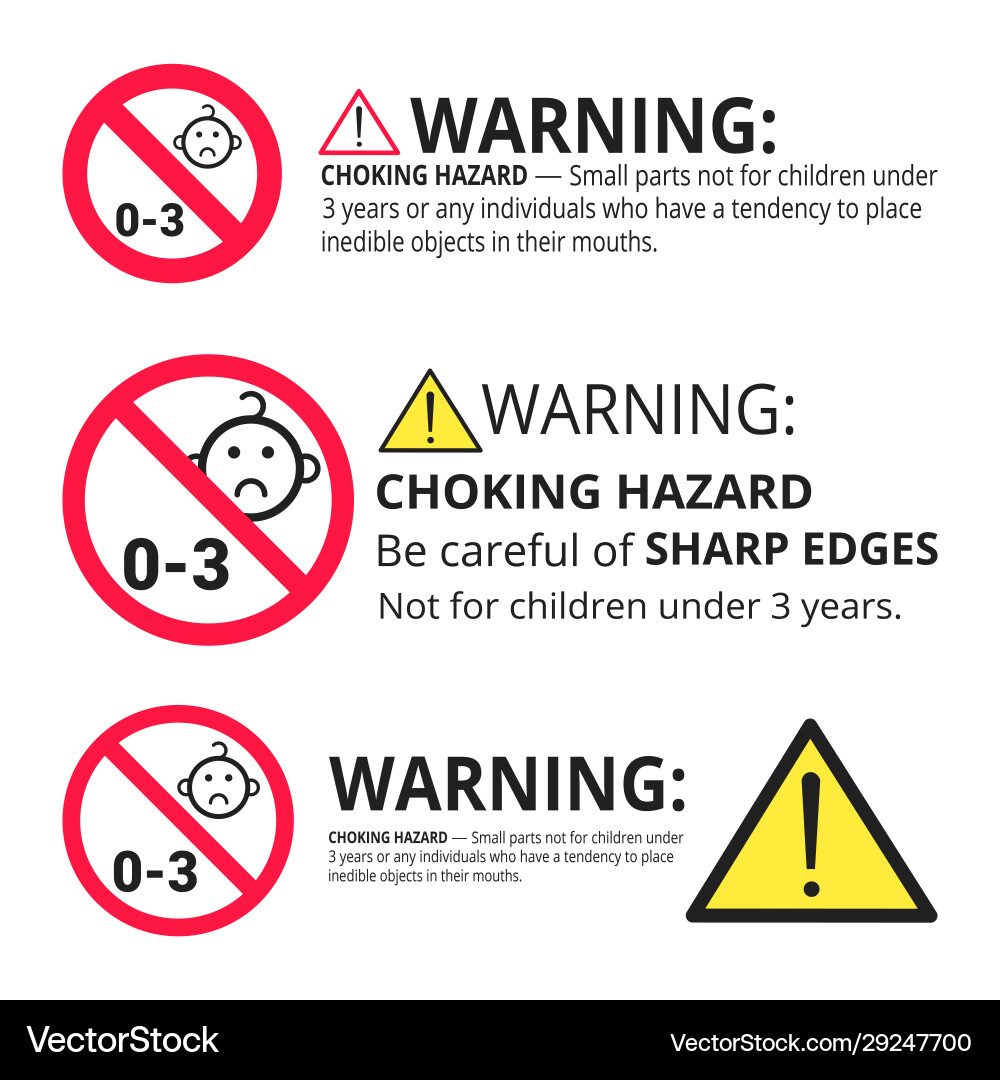 Warning Choking Hazard Vector Images (over 120)