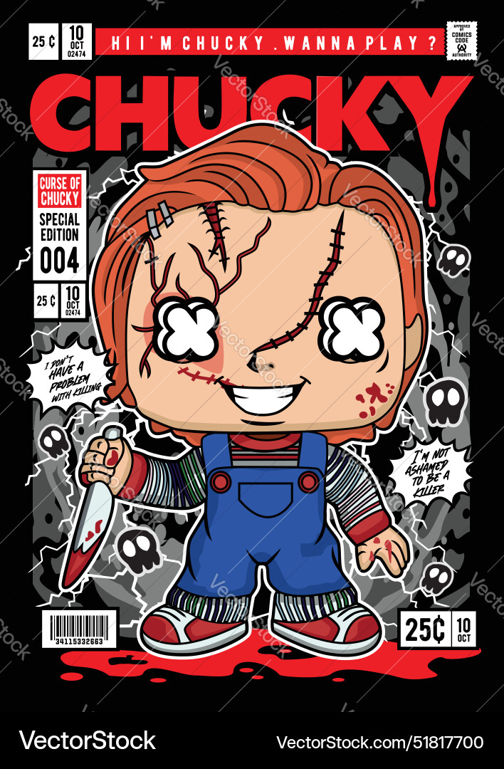Pop art chucky Royalty Free Vector Image - VectorStock