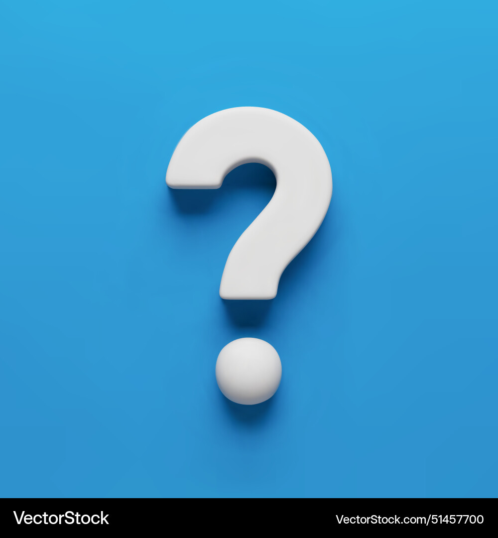 Realistic question mark white realistic symbol on Vector Image