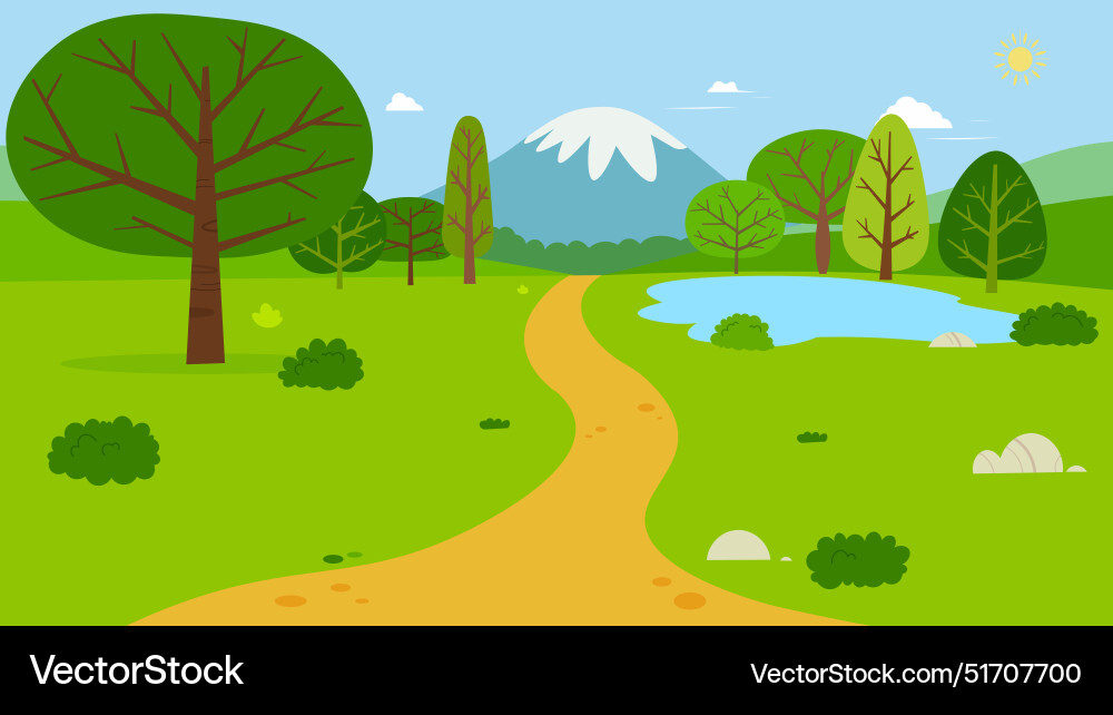 Road through the countryside with nature scene Vector Image