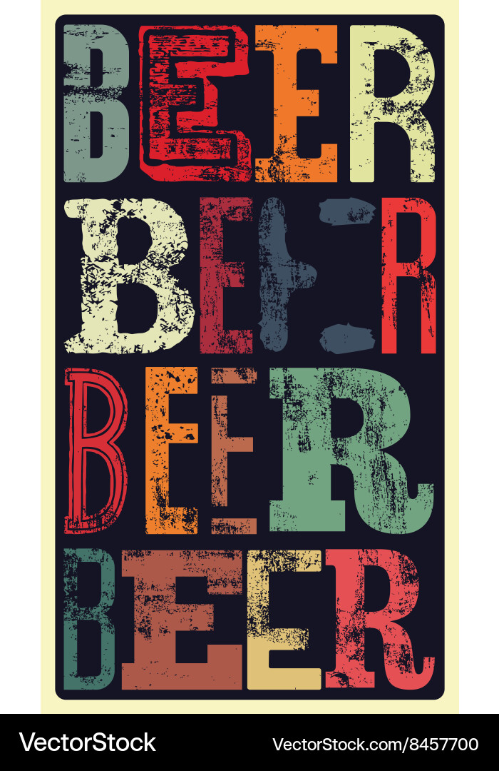 Typographical vintage style beer poster design Vector Image