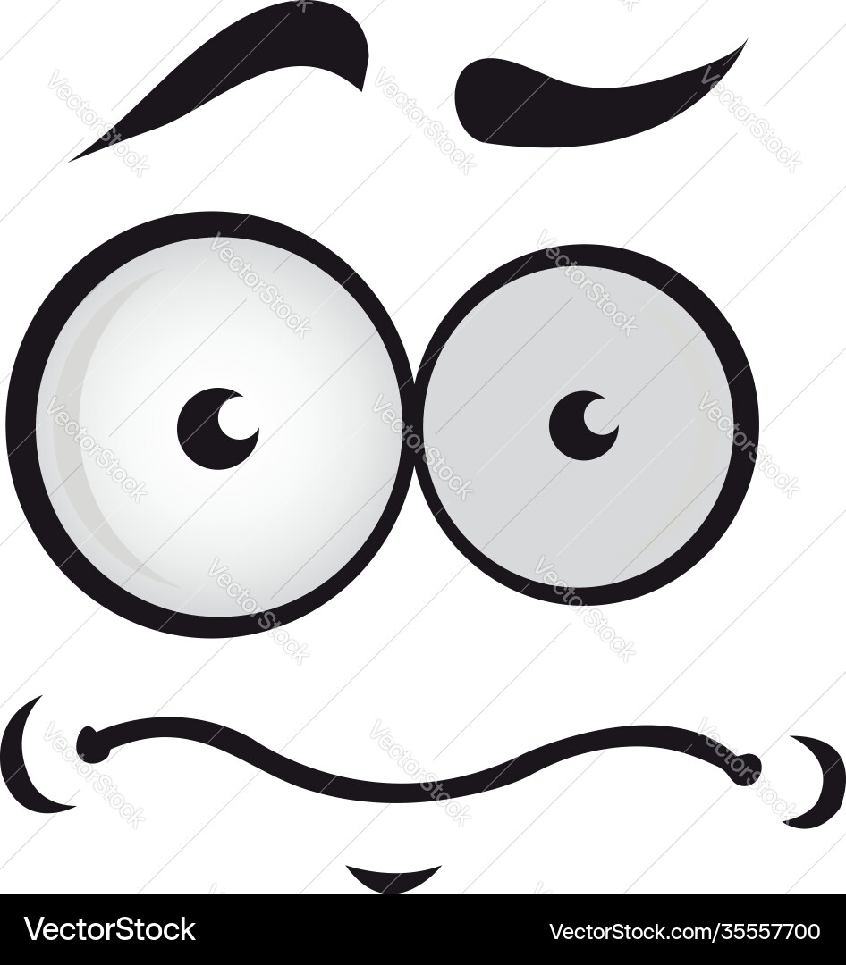 Upset emoticon isolated troubled emoji Royalty Free Vector