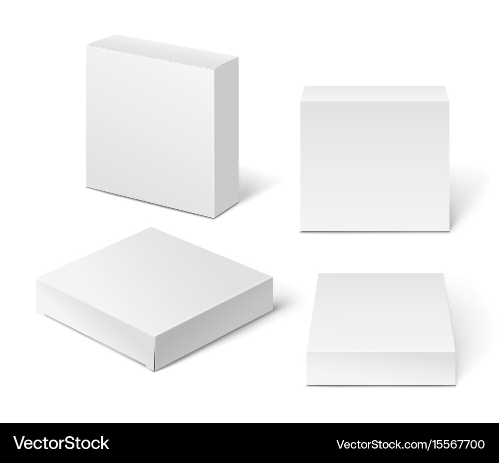 White cardboard package box Royalty Free Vector Image