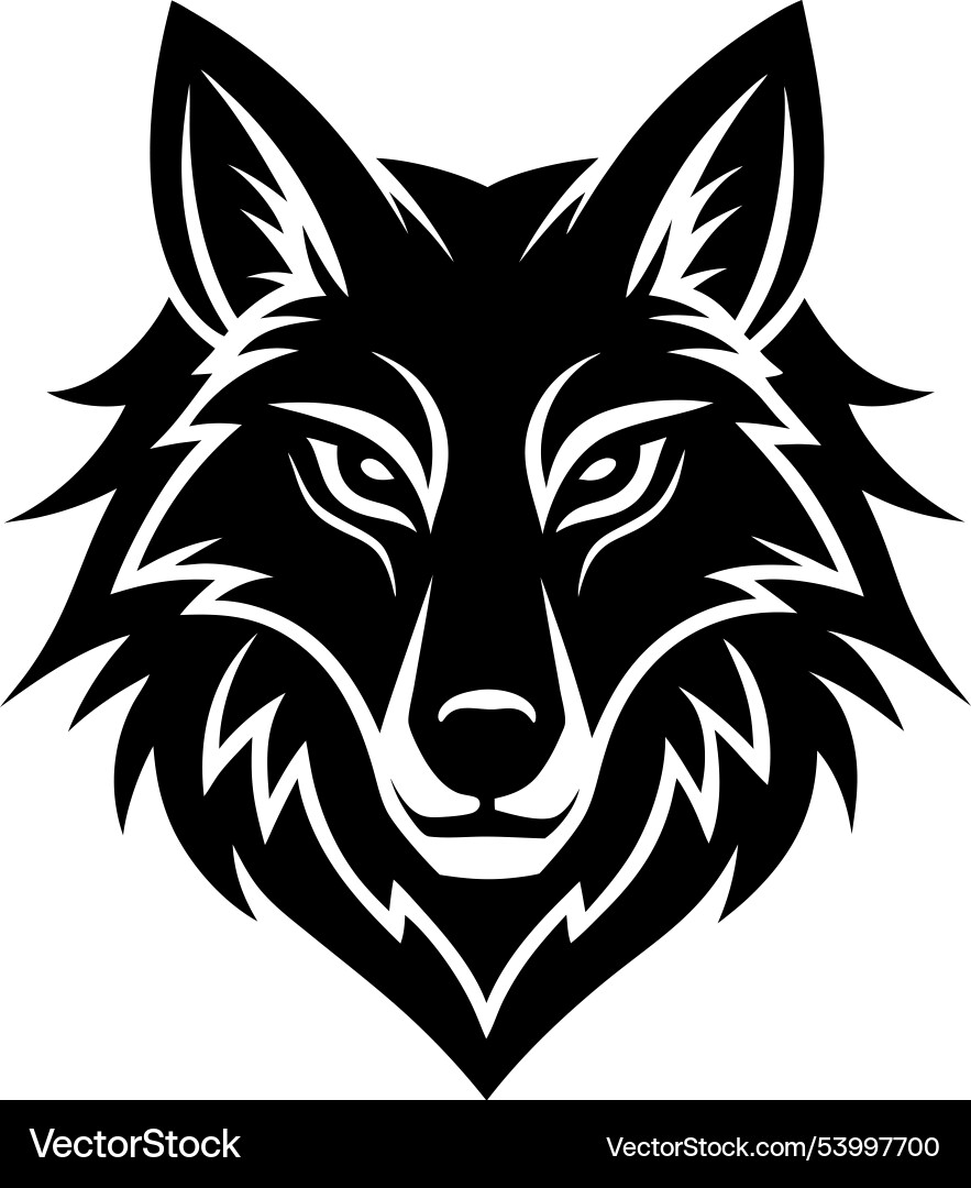 Wolf with white background logo icon Royalty Free Vector