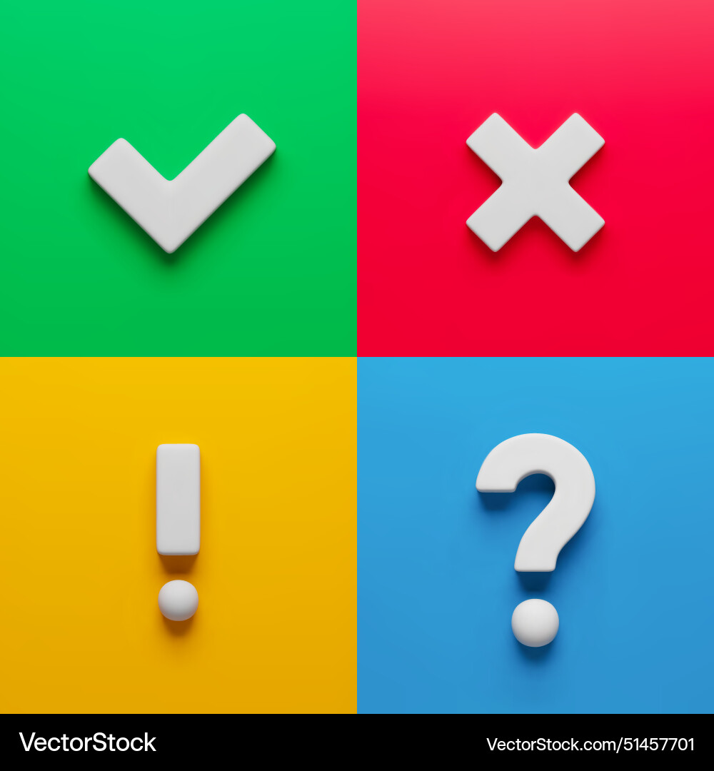 Acceptance rejection question and attention Vector Image