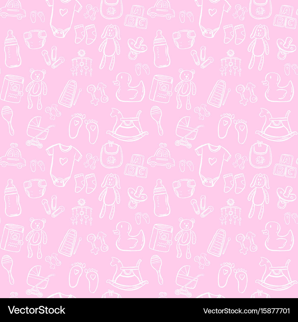 Baby seamless pattern background set Royalty Free Vector