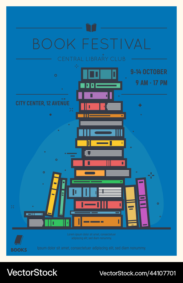Book festival poster Royalty Free Vector Image