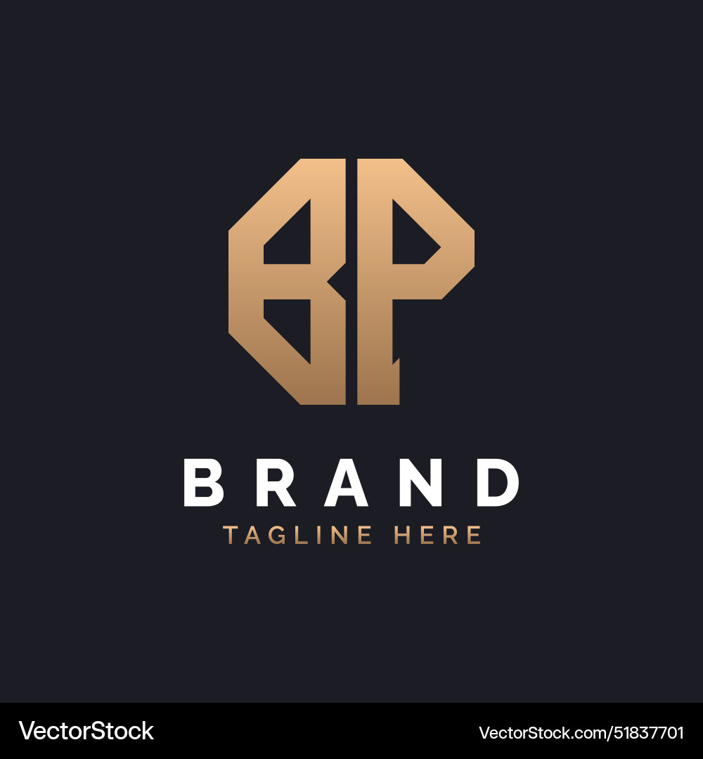 Bp logo design modern minimal elegant and luxury Vector Image