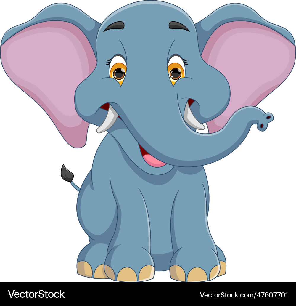 Cartoon baby elephant Royalty Free Vector Image