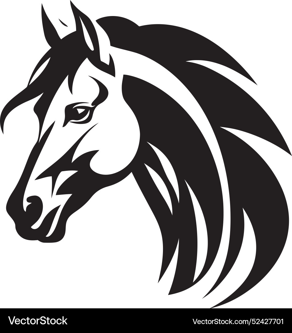 Dynamic stallion monochrome elegancesweeping Vector Image