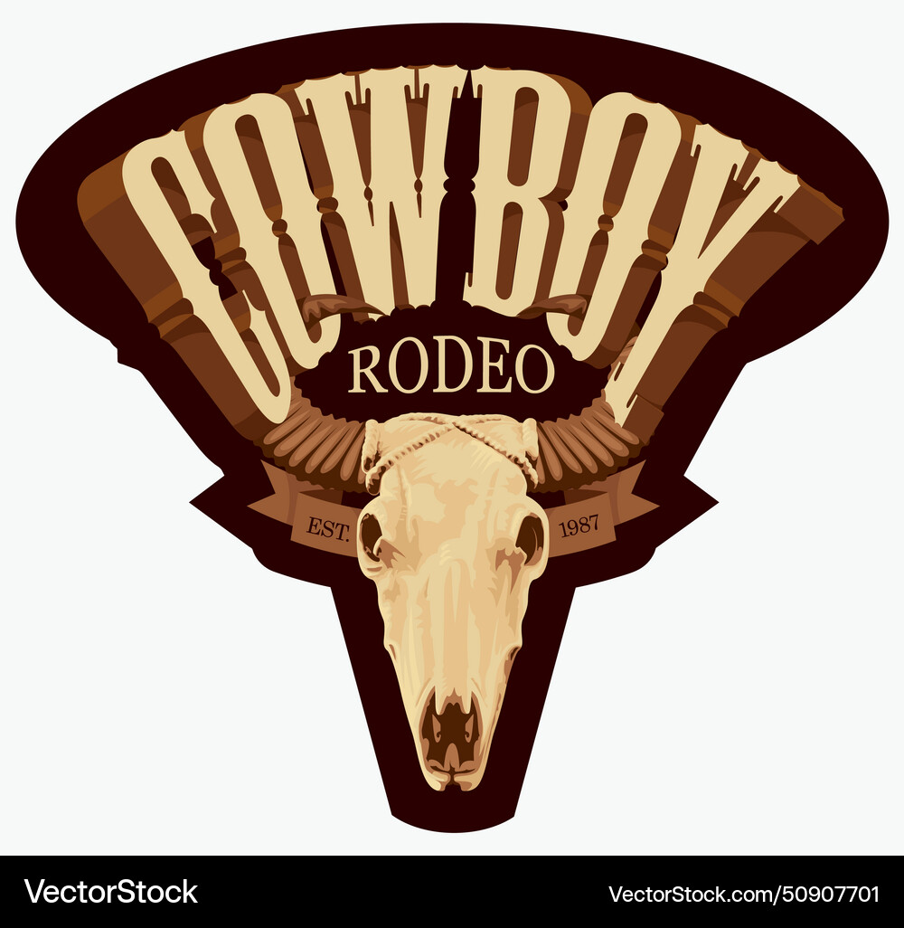 Emblem for a cowboy rodeo show Royalty Free Vector Image