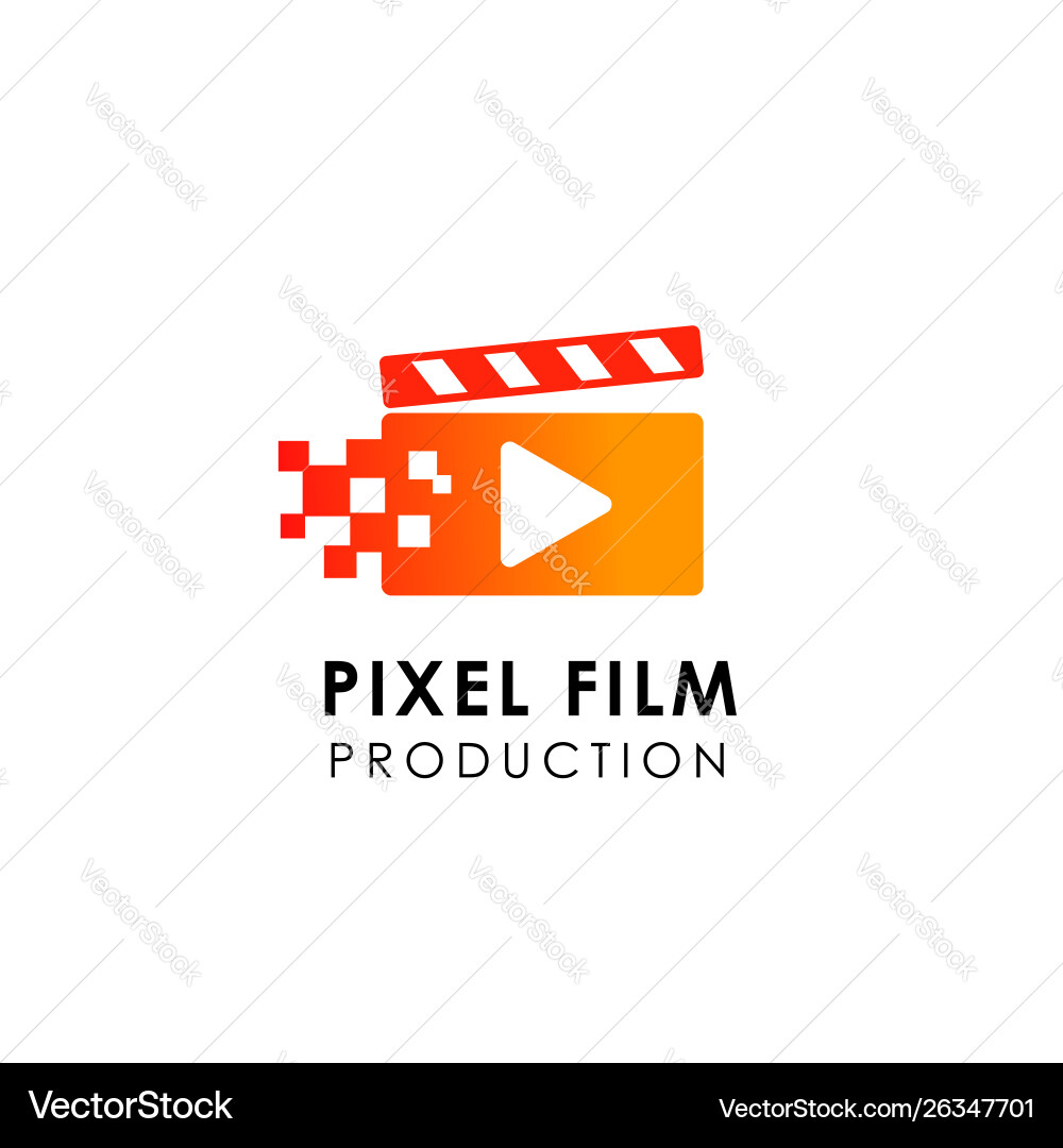 Film play logo design template studio icon Vector Image