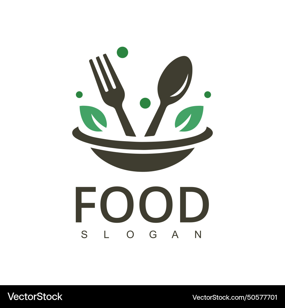 Food logo icon and label for design menu Vector Image