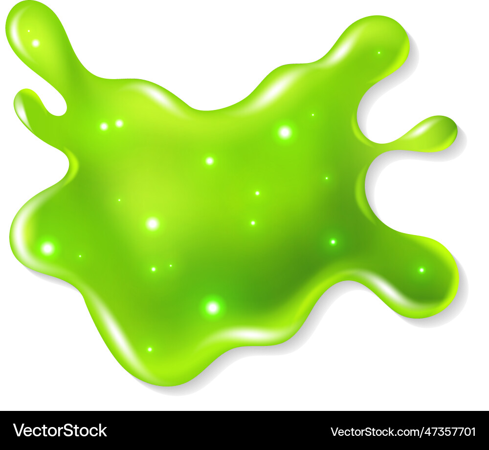 Green slime bright toxic shiny liquid blob Vector Image