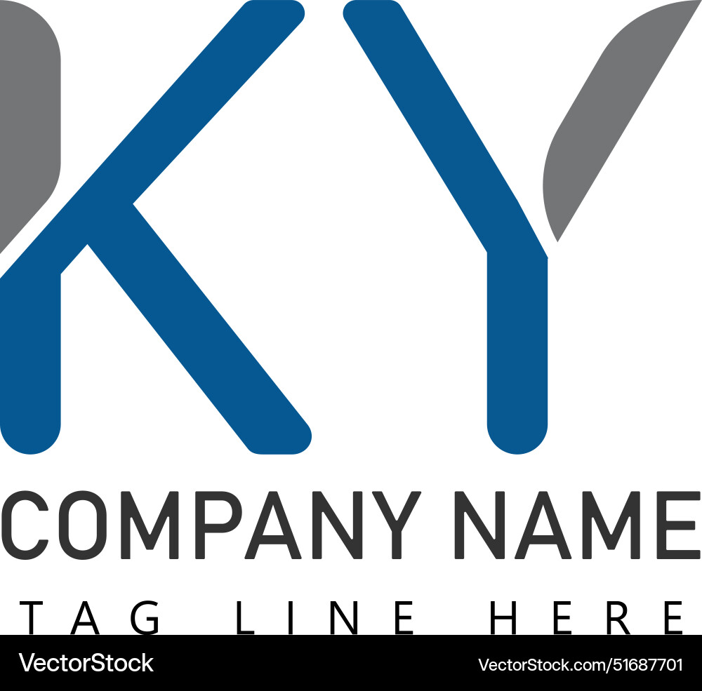 Initials ky logo design yk logo arts Royalty Free Vector