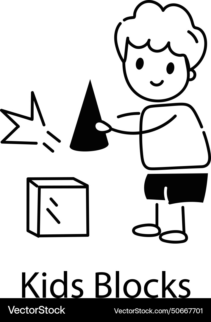 Kids blocks Royalty Free Vector Image - VectorStock
