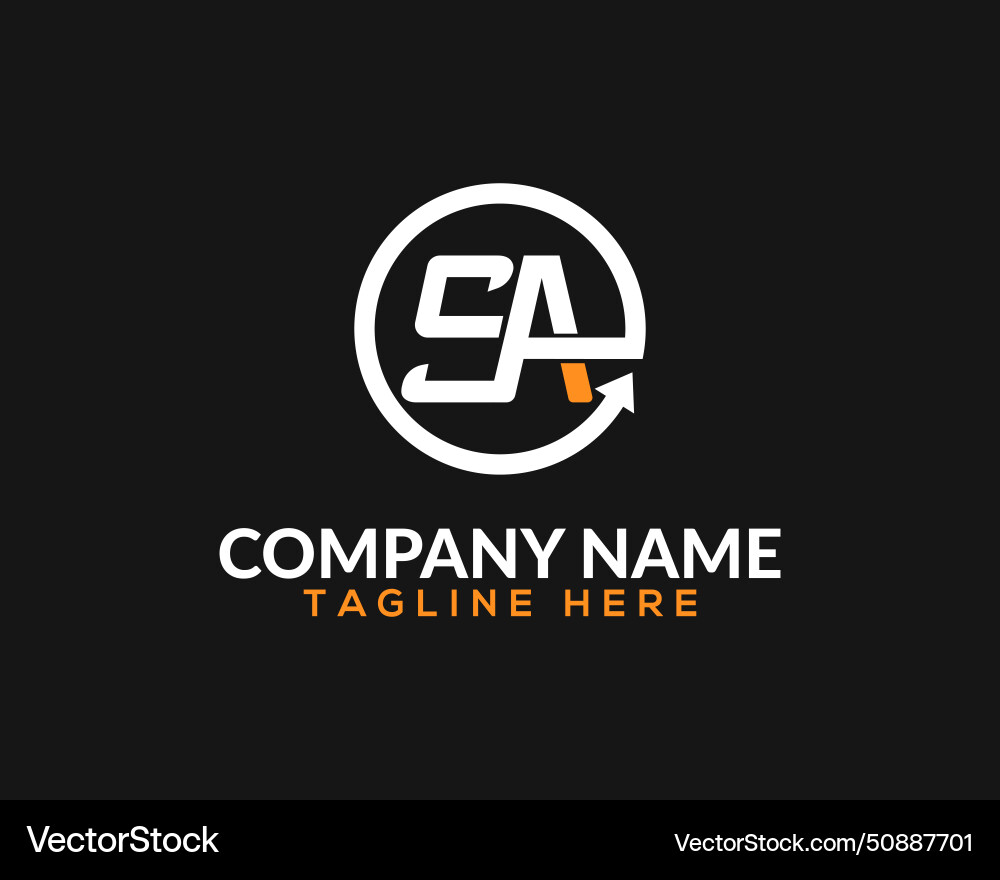 Letters sa as creative premium business logo Vector Image