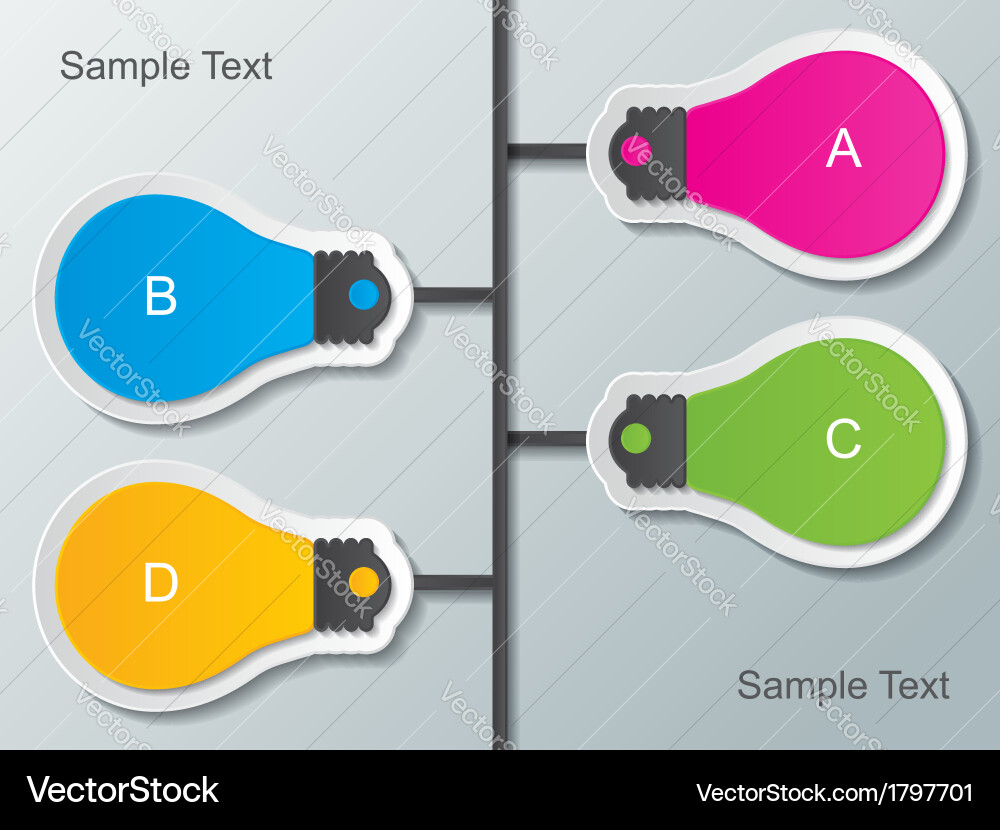 Light Bulb Wall Elements Royalty Free Vector Image