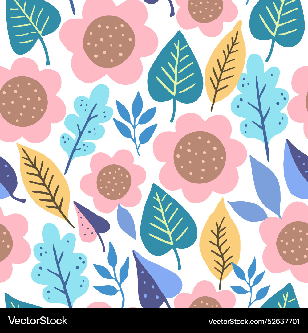 Minimalistic modern abstract floral seamless Vector Image