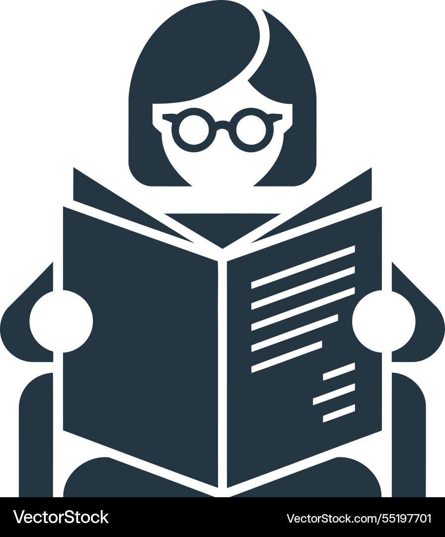 Reading student learning icon Royalty Free Vector Image