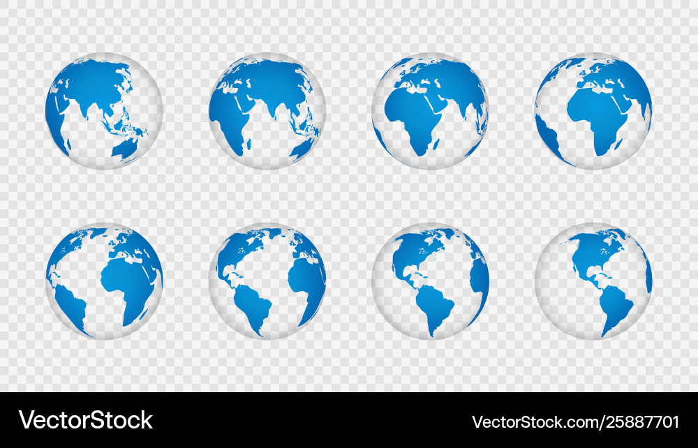 Realistic 3D Globe Earth Map Royalty Free Vector Image