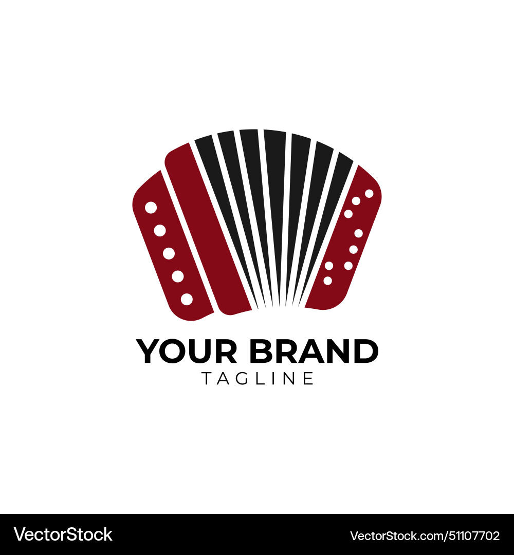 Akordeon musical instrument logo simple Royalty Free Vector