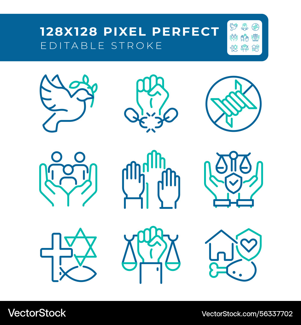 Basic human rights pixel perfect two color line Vector Image