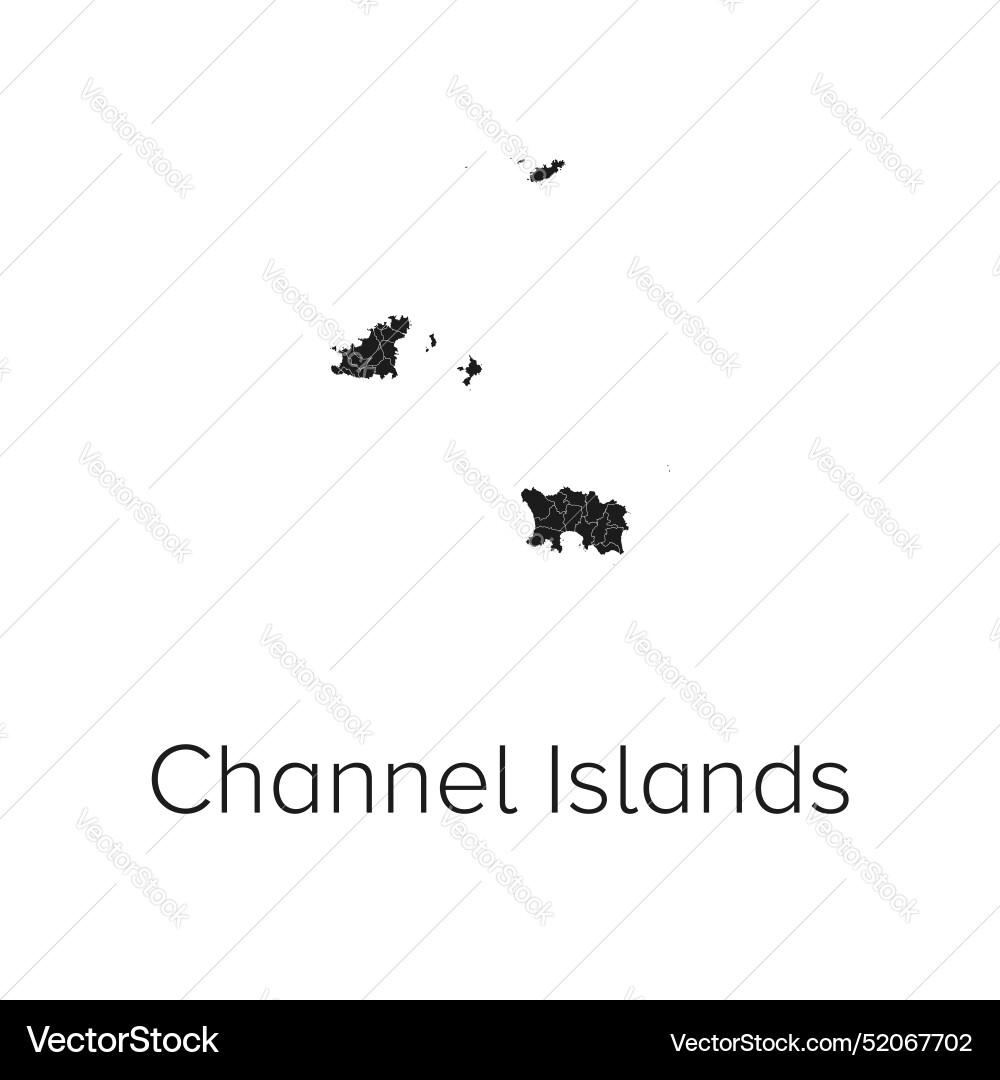 Channel islands map - silhouette outline Vector Image