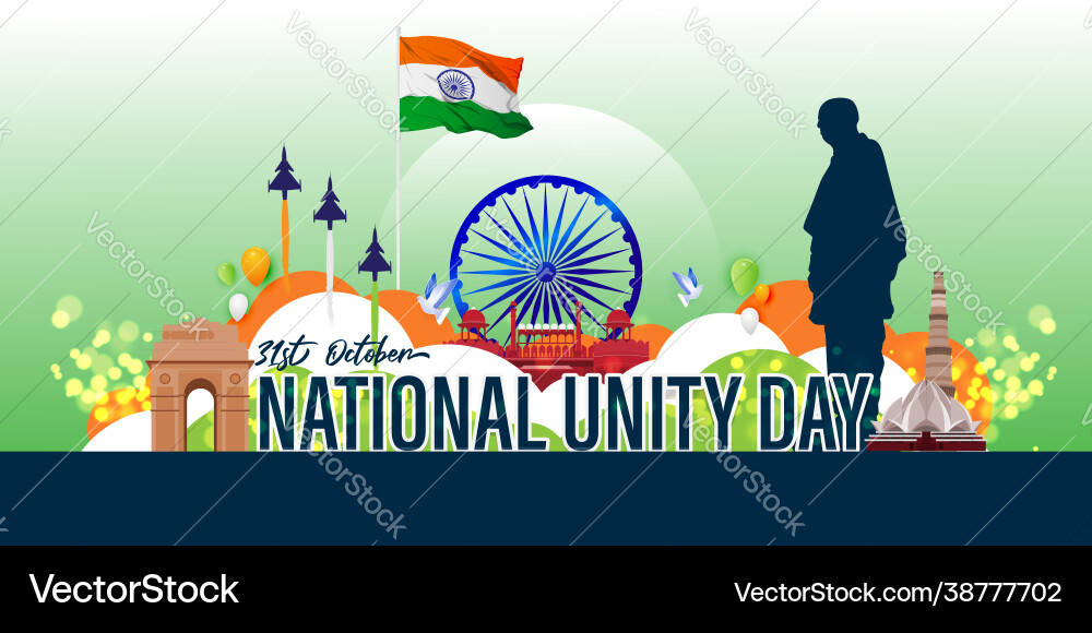 For national unity day india-31st october Vector Image