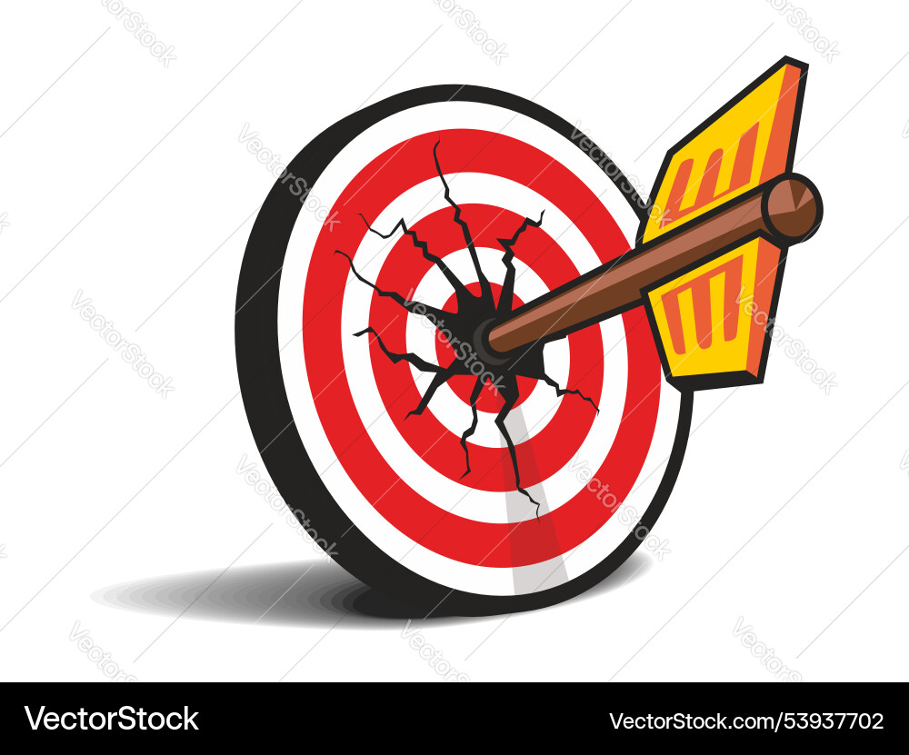 Goal arrow in target Royalty Free Vector Image