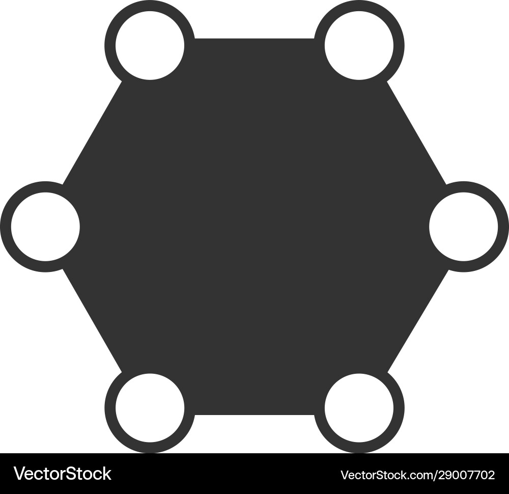 Hexagon linear community icon network Royalty Free Vector