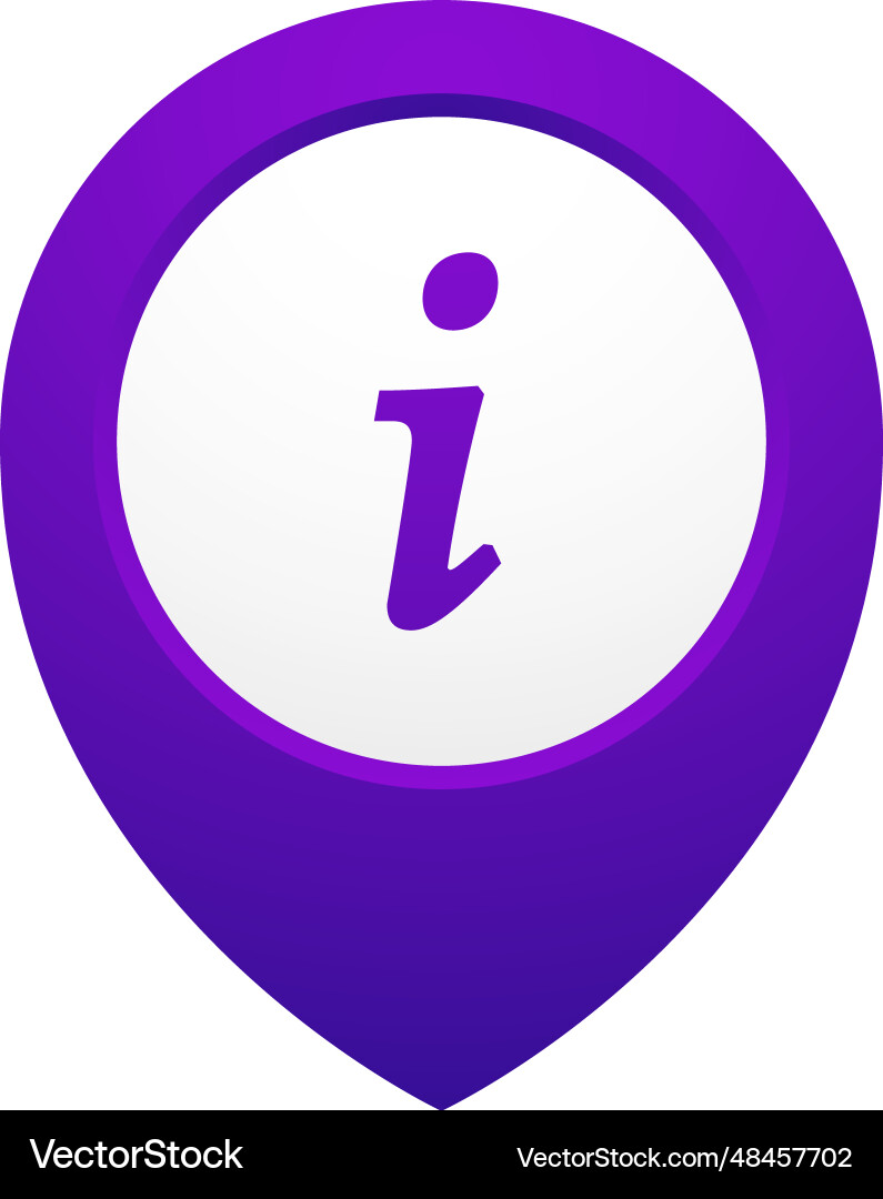 Information map marker purple geo pin location Vector Image