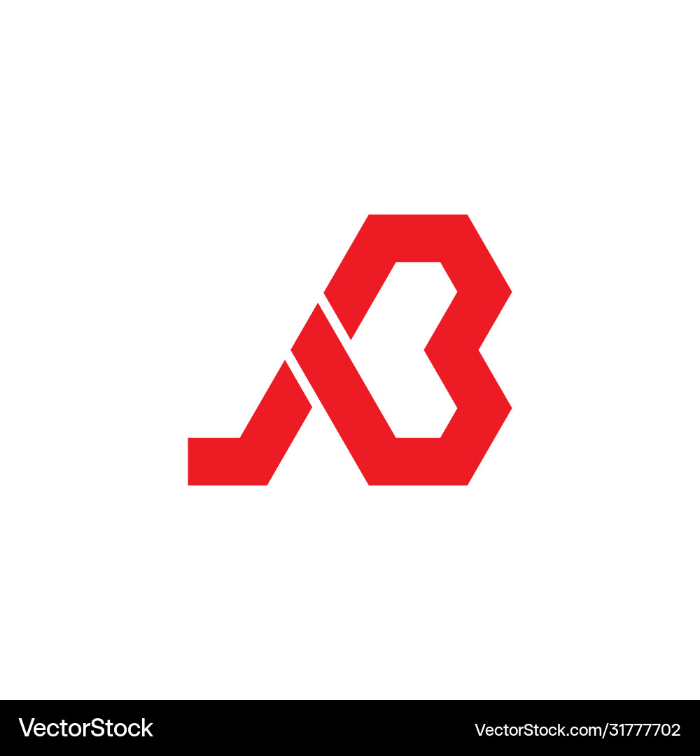 Letter ab simple geometric design logo Royalty Free Vector