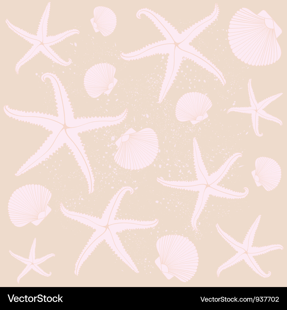Seashells pattern background Royalty Free Vector Image