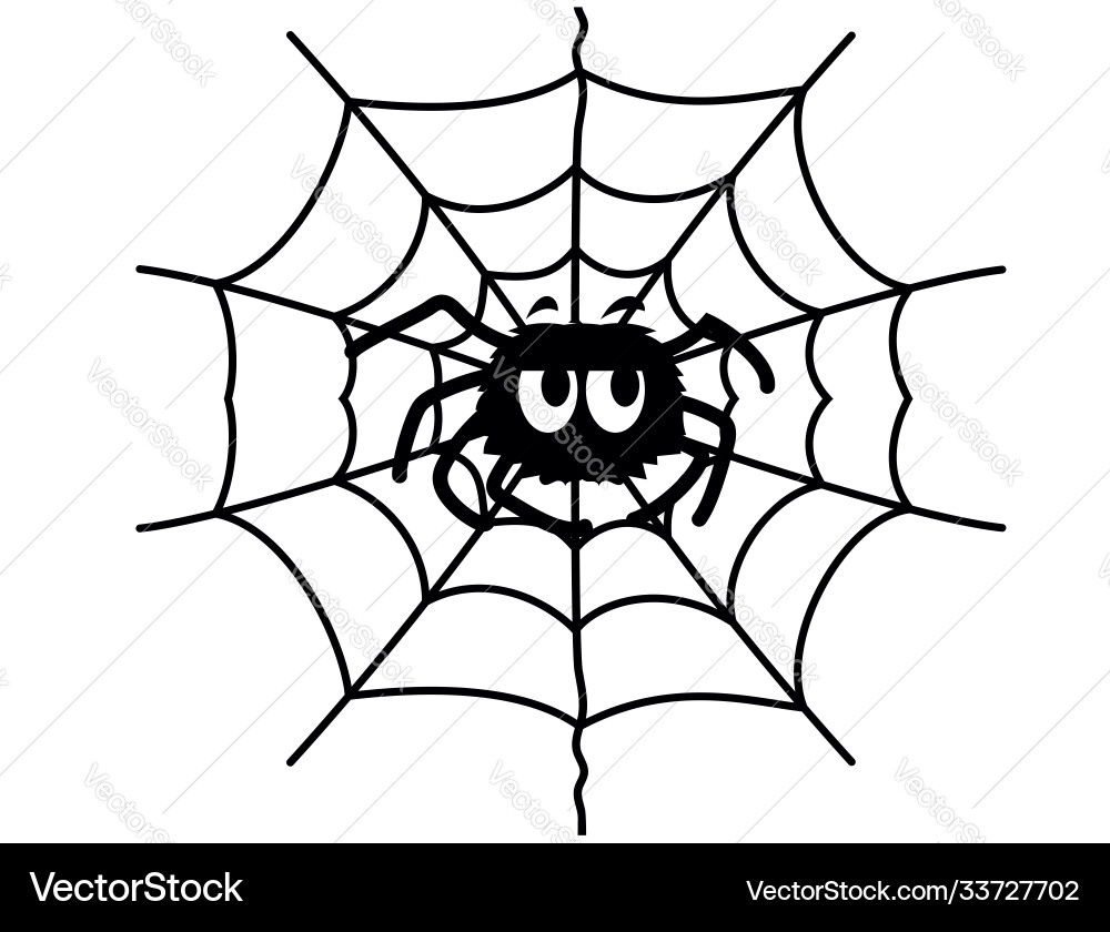 Spider web and fun black graphic Royalty Free Vector Image