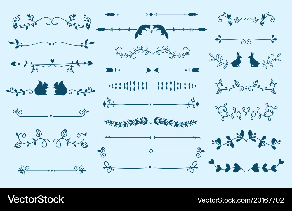 Text divider grunge element separators Royalty Free Vector