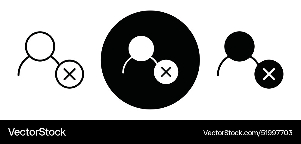 Account closed icon line art Royalty Free Vector Image