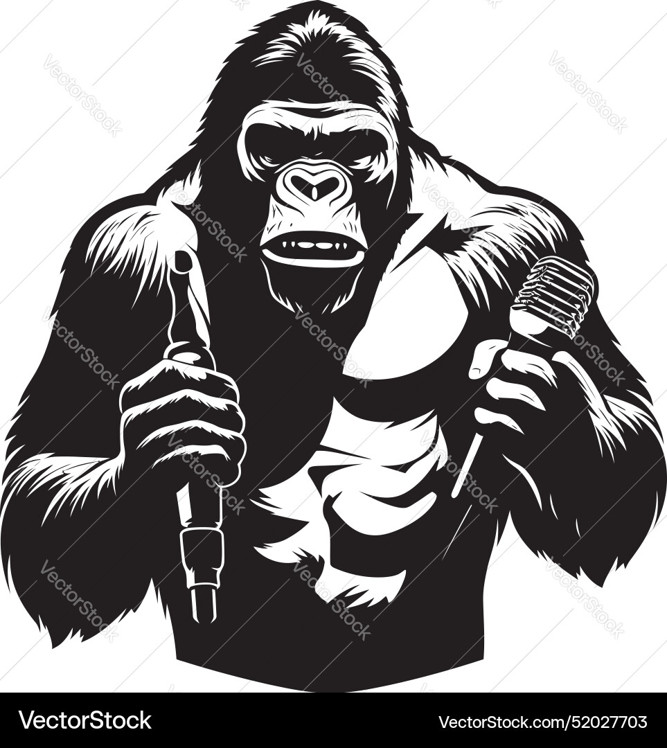 Beatboxing beast logo icon rap ruler black Vector Image