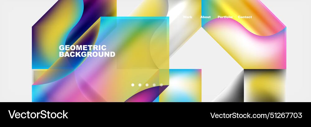 Glassmorphism geometric abstract background Vector Image