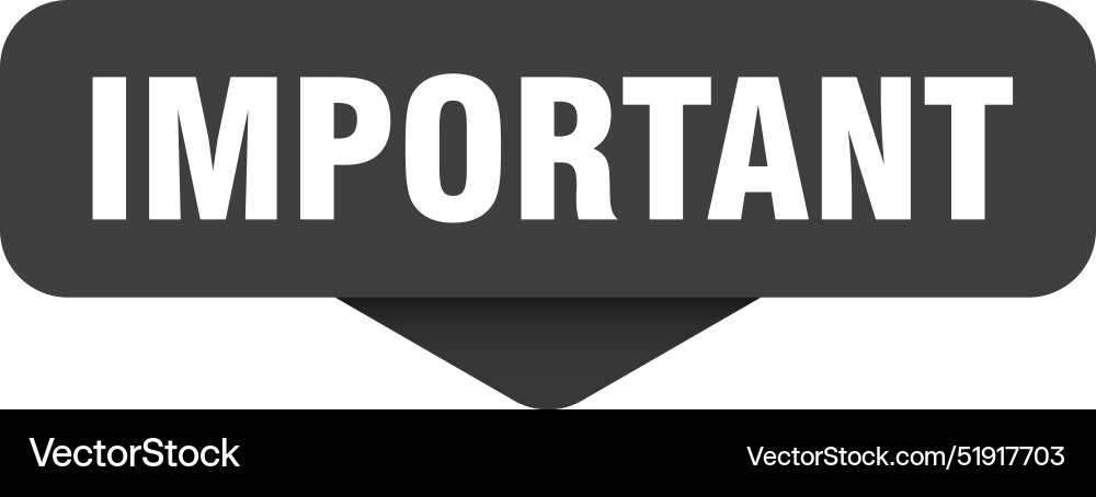 Important sticker sign on transparent Royalty Free Vector